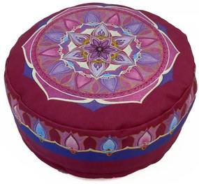 S radostí - vlastní výroba Meditační polštář s mandalou AMETYST (autorský design) Velikost: ∅30 x v25 cm