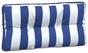 Podušky na palety 3 ks modré a bílé pruhy textil - Default Title