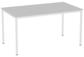 No brand  Jídelní stůl Versys s bílým podnožím RAL 9003, 140 x 80 x 74,3 cm, tmavě šedý