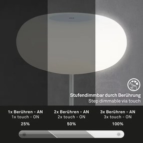 Brilo - LED Stmívatelná venkovní nabíjecí stolní lampa OLANA LED/3W/5V IP44