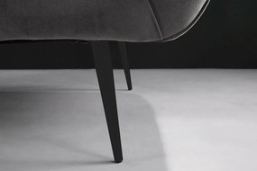 Designová sedačka Nikolai 165 cm šedý samet