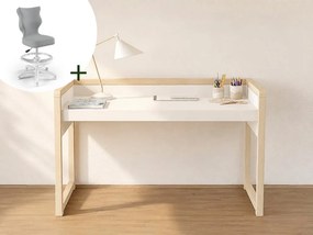 Benlemi Dětský rostoucí stůl STOLLY se dvěma výškami stolu + ergonomická židle ŠEDÁ Zvolte rozměr židle: dítě 119 - 142 cm (výška stolu 71 - 82 cm)