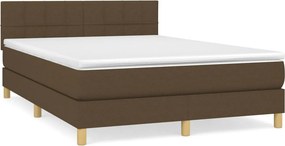 Box spring postel s matrací tmavě hnědá 140x200 cm textil 3140620