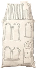 ferm LIVING Dekorativní polštář Abode Tall Clock 64 x 37 cm, krémová barva, textil