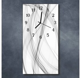 Nástěnné hodiny obrazové na skle - Abstrakt černý