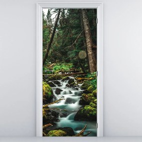 Fototapeta na dveře - Potok v lese (95x205cm)
