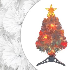 Vánoční stromek s LED osvětlením bílý 64 cm optické vlákno 328448