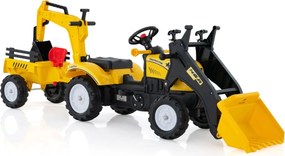 Costway 3 v 1 dětský buldozer bagr se 6 koly – 178 × 42 × 60 cm, žluť