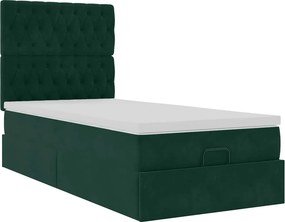 Osmanský rám postele s matracemi tmavě šedá 90x200cm samet 3314369