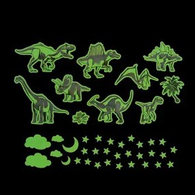 RAPPA Dekorace dinosauři svítící ve tmě / Nástěnná dekorace / samolepi