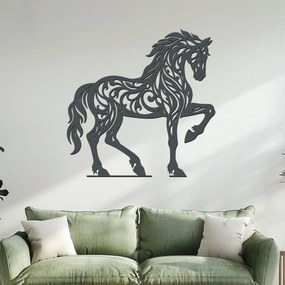 dřevo života Dřevěný obraz koně VNITŘNÍ OHEŇ Zvolte rozměr (cm): 40x40, Zvolte barvu dekoru: Antracitová