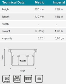 Přenosný box/košík na nářadí Makita E-15497