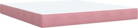 Box spring postel s matrací růžová 180x200 cm samet 3287823
