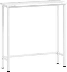 HOMCOM Konzolový stolek do předsíně s nastavitelnými nožičkami, ochranou proti převrácení 75 x 24 x 76 cm pro malý prostor, bílý