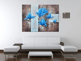 Gario Ručně malovaný obraz Nádherná modrá magnolie Rozměry: 120 x 80 cm