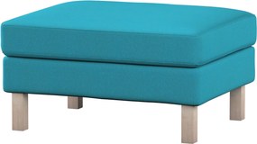 Potah na podnožku IKEA Karlstad barva modrá látka pletený vzor