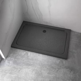 BPS-koupelny Obdélníková akrylátová sprchová vanička HYD-OSV-SILK 90x80 černá