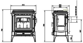 Krbová kamna STANFORD 9+ s varnou deskou