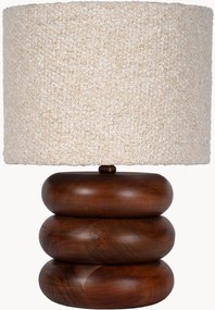 Stolní lampa z akáciového dřeva's bouclé stínidlem Luigi
