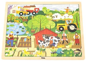 Dětské dřevěné puzzle Viga Farma 48 dílků Barva: multicolor