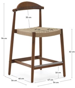 Barová židle glynis 62 cm ořech MUZZA