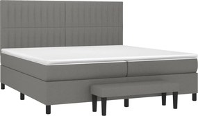 Box spring postel s matrací tmavě šedá 200x200 cm textil 3136782