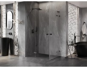 Mexen Lunar L Duo výklopný sprchový kout 120 x 90 cm, 8mm čiré sklo, grafitový profil, 834L-120L-090P-95-00