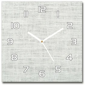 Wallmuralia Skleněné hodiny čtverec Lněné bílé plátno 30x30 cm
