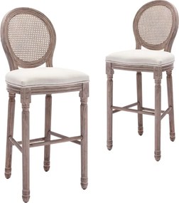 vidaXL Barové židle 2 ks bílé lněné [245352]