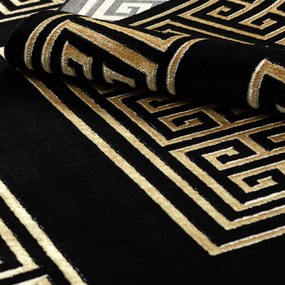 Dywany Łuszczów, Kusový koberec Allure 1968 black/gold, 80x150, černá, kancelář