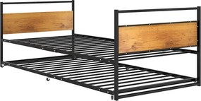 Rám vysouvací postele černý kov 90 x 200 cm 324748