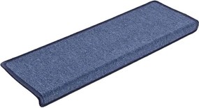 Schodové rohože 15 ks 65 x 21 x 4 cm modré s obdélníkovým okrajem 134574