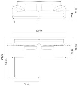 Tmavě šedá rohová pohovka (levý roh) Torino – Micadoni Home