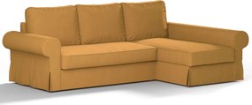 Potah na pohovku IKEA Backabro rozkládací se šezlongem barva žlutá látka pletený vzor