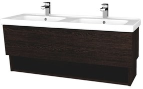 Dřevojas Koupelnová skříň INVENCE SZZO 125 (dvojumyvadlo Harmonia) Varianta: L01 Bílá vysoký lesk / D15 Nebraska