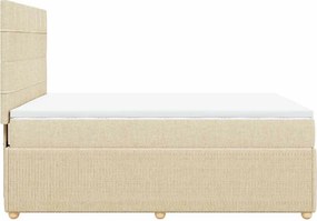 Box spring postel s matrací krémová 140x200 cm textil 3294384