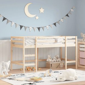 Dětská patrová postel se žebříkem 90 x 200 cm borové dřevo