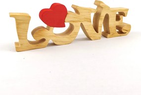 AMADEA Dřevěná dekorace nápis LOVE, masivní dřevo, 25x8 cm