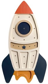 OnaDnes -20% Peekaboo Dřevěná dětská LED lampa Raketa 41 cm