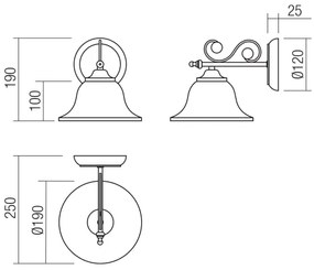 Redo 02-989 - Nástěnná lampa VERSUS 1xE27/42W/230V