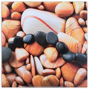 Obraz na plátně Hnědé zenové kameny - 50x50 cm