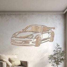 dřevo života Dřevěný obraz Porsche 911 GT3 RS Zvolte rozměr (cm): 60x29, Zvolte barvu dekoru: Dub Sonoma