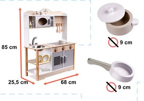 LULILO Dětská dřevěná kuchyňka MDF KUKETO + příslušenství