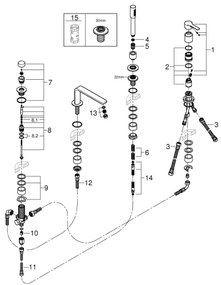GROHE 19577001 - Vanová čtyřotvorová kombinace LINEARE lesklý chrom