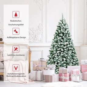 Costway 180 cm vysoký umělý vánoční stromek s teplými LED světly Vánoční stromek