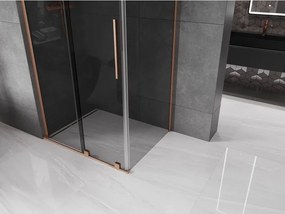 Mexen Velar L, sprchový kout s posuvnými dveřmi 110 x 80 cm, 8mm šedé sklo, měděná matná, 871-110-080-43-65