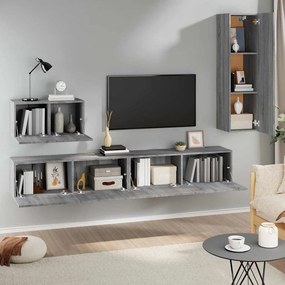 4dílný set TV skříněk šedý sonoma kompozitní dřevo 3114332