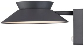 Antracitové fasádní solární LED svítidlo Justina s pohybovým čidlem 5W  - Nordlux