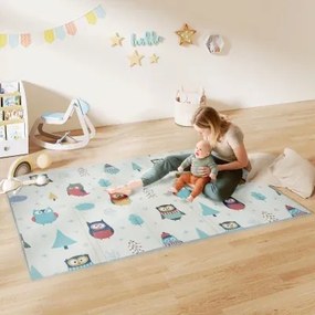 AIYAPLAY Dětská podložka na hraní, vzor zvířátek, pěna, 1,5 cm silné polstrování, protiskluzová úprava