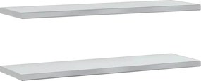 Nástěnné police 2 ks 100 x 30 cm stříbrné nerezová ocel 30279
